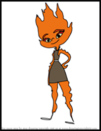 How to Draw Disney's Pixar's Elemental Cartoon Characters