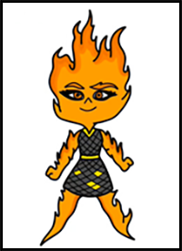 How to Draw Disney's Pixar's Elemental Cartoon Characters