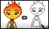 How to Draw Disney's Pixar's Elemental Cartoon Characters