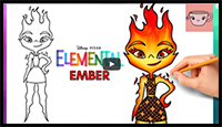 How to Draw Disney's Pixar's Elemental Cartoon Characters