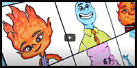 How to Draw Disney's Pixar's Elemental Cartoon Characters