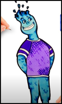 How to Draw Disney's Pixar's Elemental Cartoon Characters