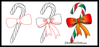 How to Draw Candy Canes for Christmas with Easy Step by Step Xmas ...
