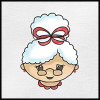 How to Draw Mrs. Claus with Easy Step by Step Winter & Xmas Drawing ...