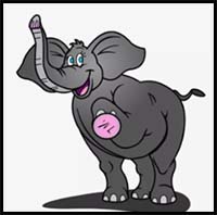How to Draw Cartoon Elephants & Realistic Elephants : Drawing Tutorials ...