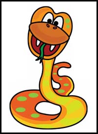 How to Draw Cartoon Snakes & Realistic Snakes : Drawing Tutorials ...