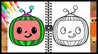 How to Draw Cocomelon Characters with Drawing Cartoons Lessons & Tutorials for Kids & Children