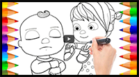 How to Draw Cocomelon Characters with Drawing Cartoons Lessons & Tutorials for Kids & Children