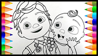How to Draw Cocomelon Characters with Drawing Cartoons Lessons & Tutorials for Kids & Children