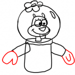 Step by Step Lesson : How to Draw Sandy Cheeks from Spongebob ...