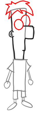How to Draw Ferb from Phineas and Ferb for Kids : Step by Step Drawing ...