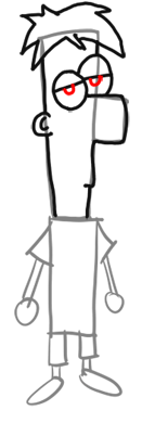 Step 4 How to Draw Ferb from Phineas and Ferb for Kids : Step by Step ...