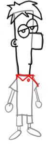 Step 5 How to Draw Ferb from Phineas and Ferb for Kids : Step by Step ...