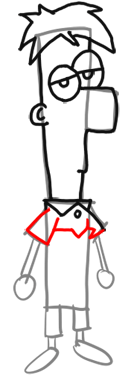 Step 6 How to Draw Ferb from Phineas and Ferb for Kids : Step by Step ...
