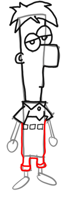 Step 8 How to Draw Ferb from Phineas and Ferb for Kids : Step by Step ...