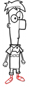 Step 10-How to Draw Ferb from Phineas and Ferb for Kids : Step by Step ...