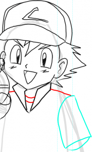 Step 15 How to Draw Ash Ketchum from Pokemon : Step by Step Drawing ...