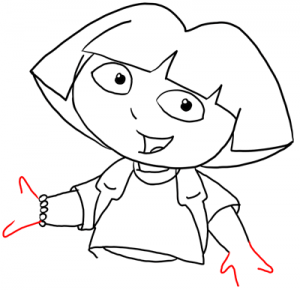 Step 15 Drawing Dora the Explorer Tutorial – How to Draw Step by Step ...