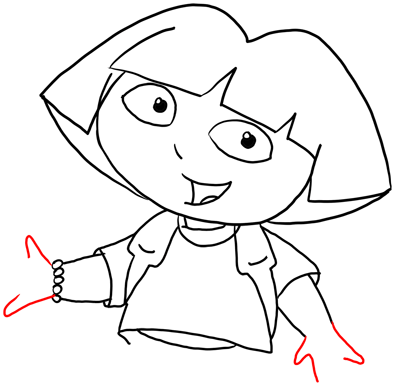 Drawing Dora the Explorer with Easy Step by Step How to Draw Lesson ...