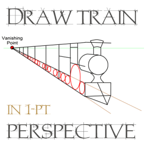 Drawing Trains in One Point Perspective with Easy Step by Step Tutorial ...