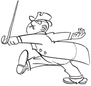 Step 4 How to Draw Cartoon Figure Man Character Marching and About to ...