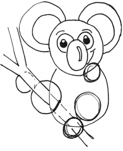 How to Draw Koalas (Cartoon Koala Bears) with Easy Step by Step Drawing ...