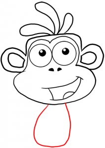 Step 11 Drawing Boots the Monkey from Dora the Explorer – How to Draw ...