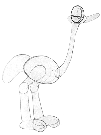 How to Draw Cartoon Ostriches with Easy Step by Step Drawing Lesson ...
