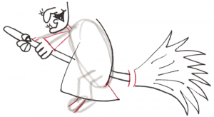 How to Draw Witch Flying Broomstick Halloween Drawing Tutorial – How to ...