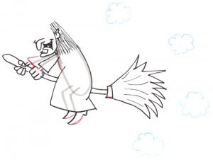 How to Draw Witch Flying Broomstick Halloween Drawing Tutorial – How to ...