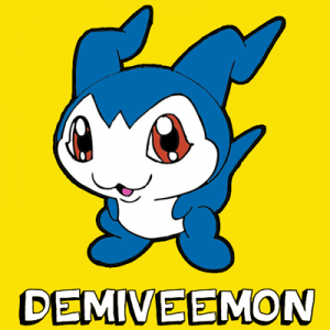 How to Draw DemiVeemon from Digimon with Step by Step Drawing Tutorial ...