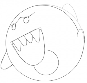 How to Draw Boo from Super Mario Bros Games with Easy Step by Step ...