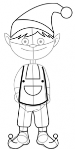 How to Draw Santa’s Christmas Elf with Step by Step Elves Drawing ...