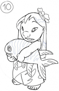 How to Draw Lilo from Lilo and Stitch with Easy Step by Step Drawing ...