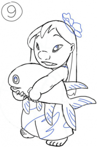 How to Draw Lilo from Lilo and Stitch with Easy Step by Step Drawing ...