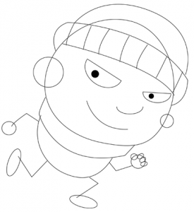 How to Draw Cartoon Thief Prowling in Easy Step by Step Drawing Lesson ...