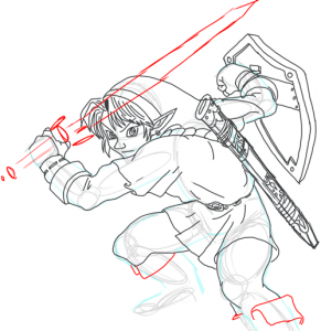 How to Draw Link from The Legend of Zelda Step by Step Drawing Tutorial ...