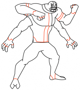 How to Draw Four Arms Alien from Ben 10 with Simple Steps Lesson – Page 3 – How to Draw Step by ...