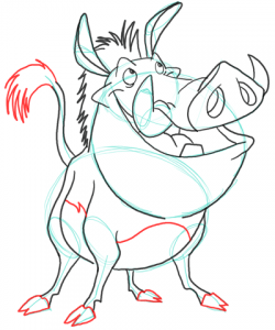 How to Draw Pumba from Lion King in Easy Steps Tutorial – How to Draw ...