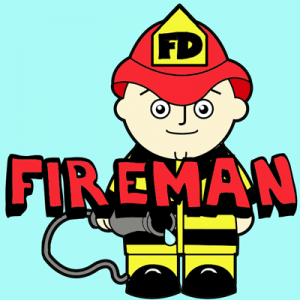 How to Draw a Cartoon Fireman in Easy Steps Drawing Tutorial – How to ...