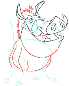 How to Draw Pumba from Lion King in Easy Steps Tutorial – How to Draw ...