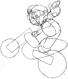 How to Draw Mario Riding a Bike from Mario Kart Wii Drawing Tutorial ...