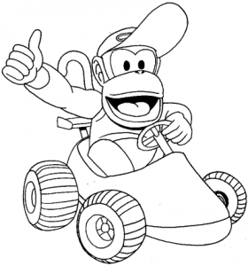 How to Draw Diddy Kong Driving His Car from Wii Mario Kart – Page 2 ...
