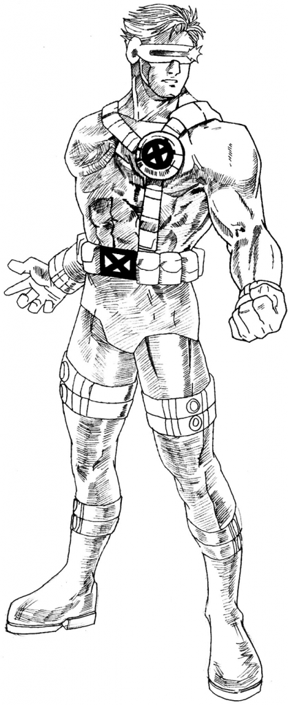 How to Draw Cyclops from Marvel’s X-Men Superhero Team Drawing Tutorial ...