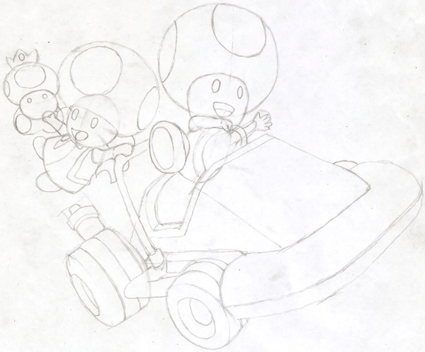 Mario Kart Coloring Pages Toad
