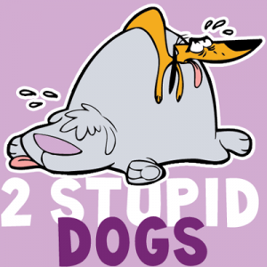 How to Draw Big Dog and Little Dog from 2 Stupid Dogs with Easy Step by ...