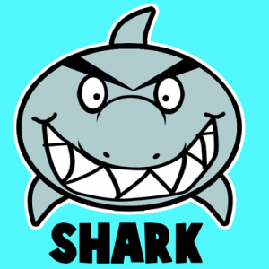 How to Draw a Cartoon Shark with Easy Step by Step Drawing Tutorial ...