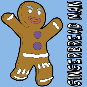 How to Draw Gingerbread Man from Shrek with Easy Steps Drawing Lesson ...