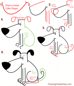Big Guide to Drawing Cartoon Dogs & Puppies with Basic Shapes for Kids ...