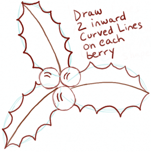 How to Draw Christmas Holly with Easy Tutorial – How to Draw Step by ...